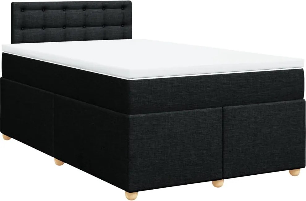 Box spring postel s matrací černá 120x190 cm textil 3286635