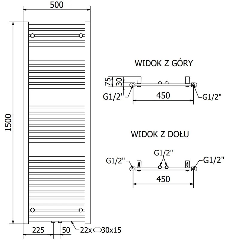 Mexen Hades, topné těleso 1500 x 500 mm, 693 W, bílá, W104-1500-500-00-20