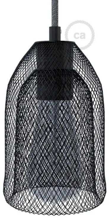 creative cables Kovové klecové stínidlo Ghostbell s objímkou E27 Barva komponentu: Černá-Mosaz
