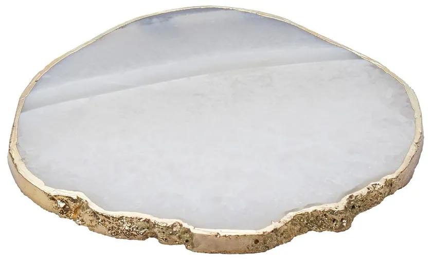 Butlers CRYSTAL Podtácek z drahých kamenů 10 cm - bílá
