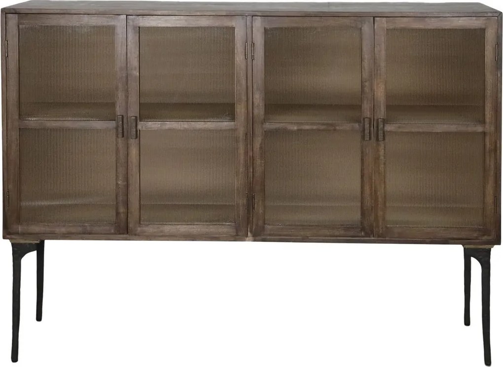 Hnědá antik dřevěná komoda/ příborník Salicia - 112*37*60 cm