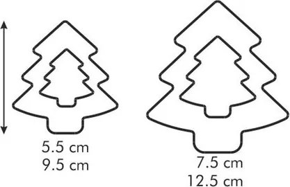 TESCOMA Oboustranná vykrajovátka stromečky DELÍCIA, 4 velikosti
