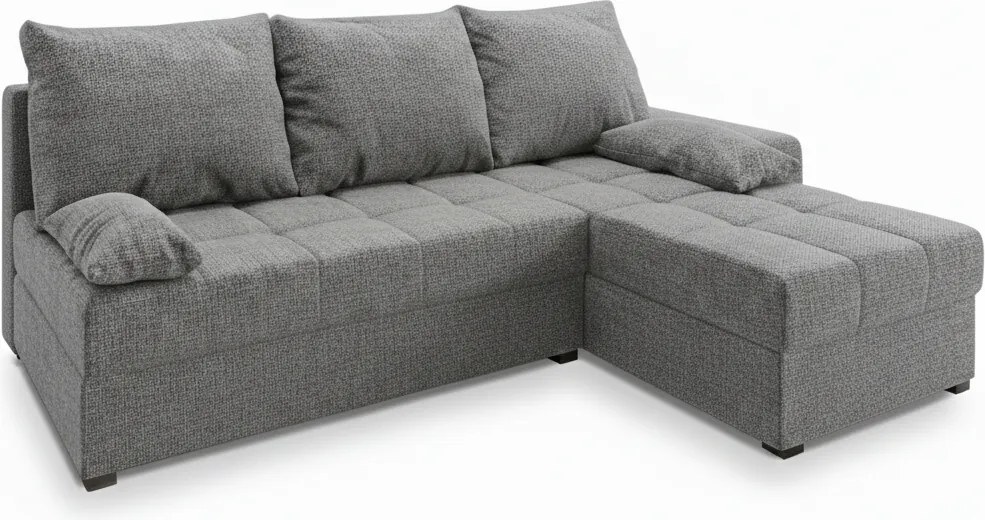 Rohová rozkládací sedací souprava do L CELESTE, 200 cm, s úložným prostorem Roh pohovky: Levý roh, Barva látky Malmo: Černá (Malmo 96)