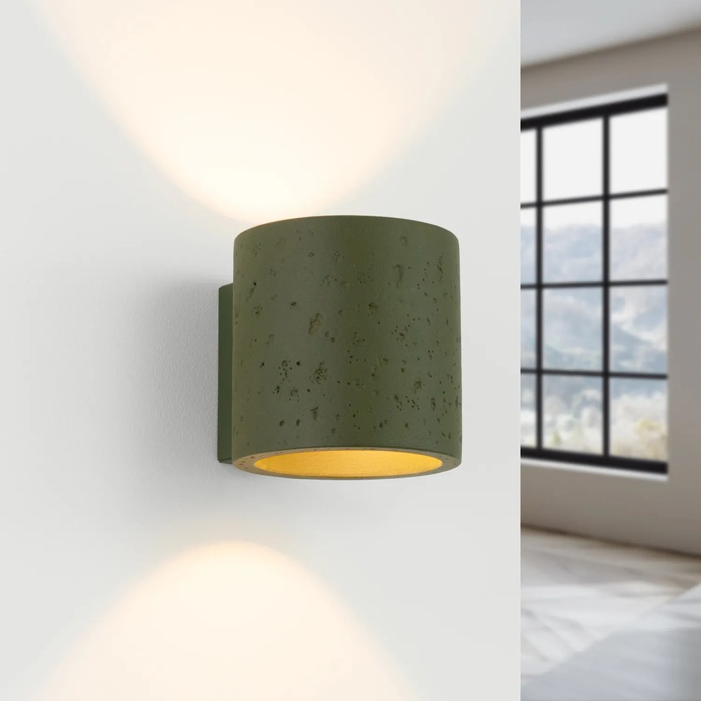 Sollux Lighting Nástěnná lampa ORBIS betonová olivově zelená