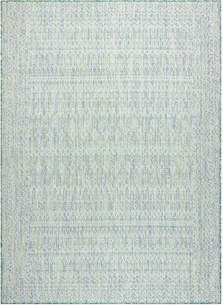 Kusový koberec Sion Sisal Aztec 22184 green/blue/ecru – na von aj na doma, 80x150, zelená, chodba / predsieň, Dywany Łuszczów
