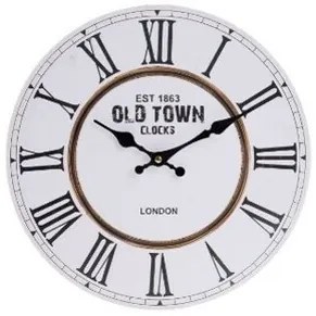 Nástěnné hodiny Town, pr. 34 cm, dřevo