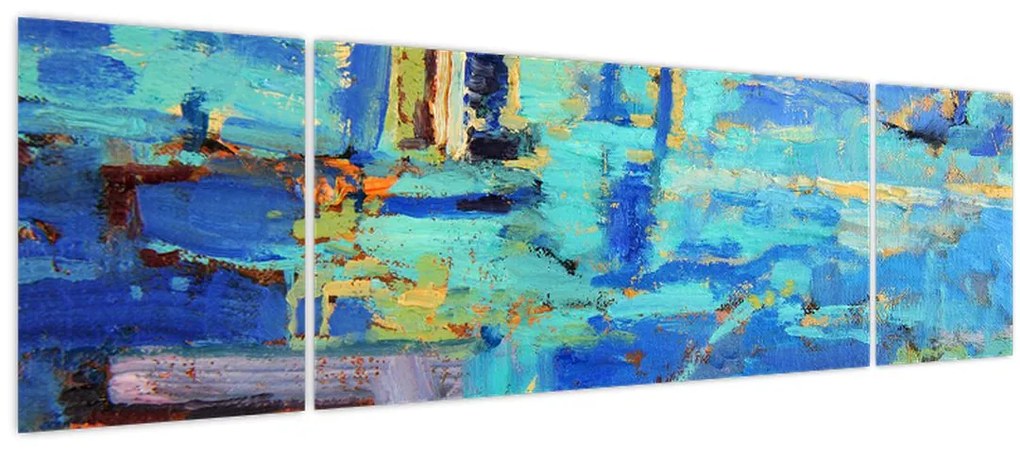 Obraz - Abstraktní olejomalba (170x50 cm)