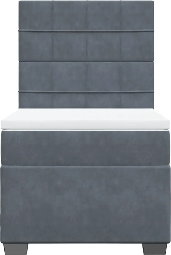 Box spring postel s matrací tmavě šedá 90x200 cm samet 3290811
