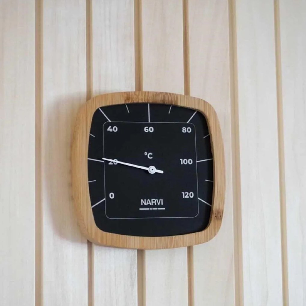 Narvi Black 163430 – černý teploměr do sauny