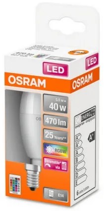 LED žárovka s dálkovým ovládáním E14 OSRAM 5,5W (40W) teplá bílá (2700K)