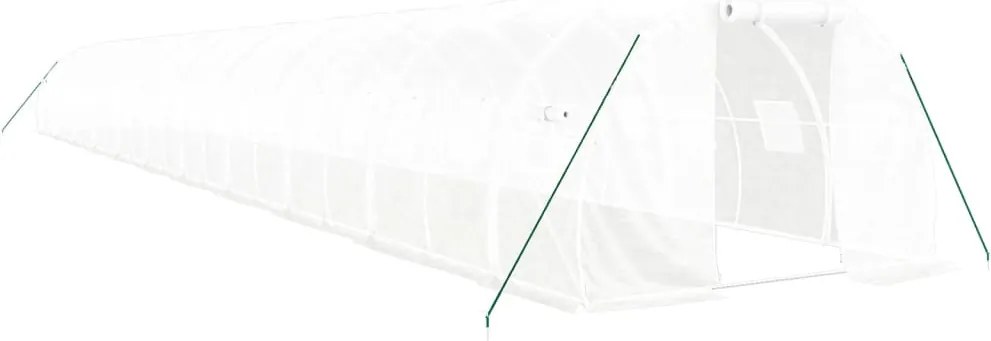 Skleník s ocelovým rámem bílý 66 m² 22 x 3 x 2 m 3188059