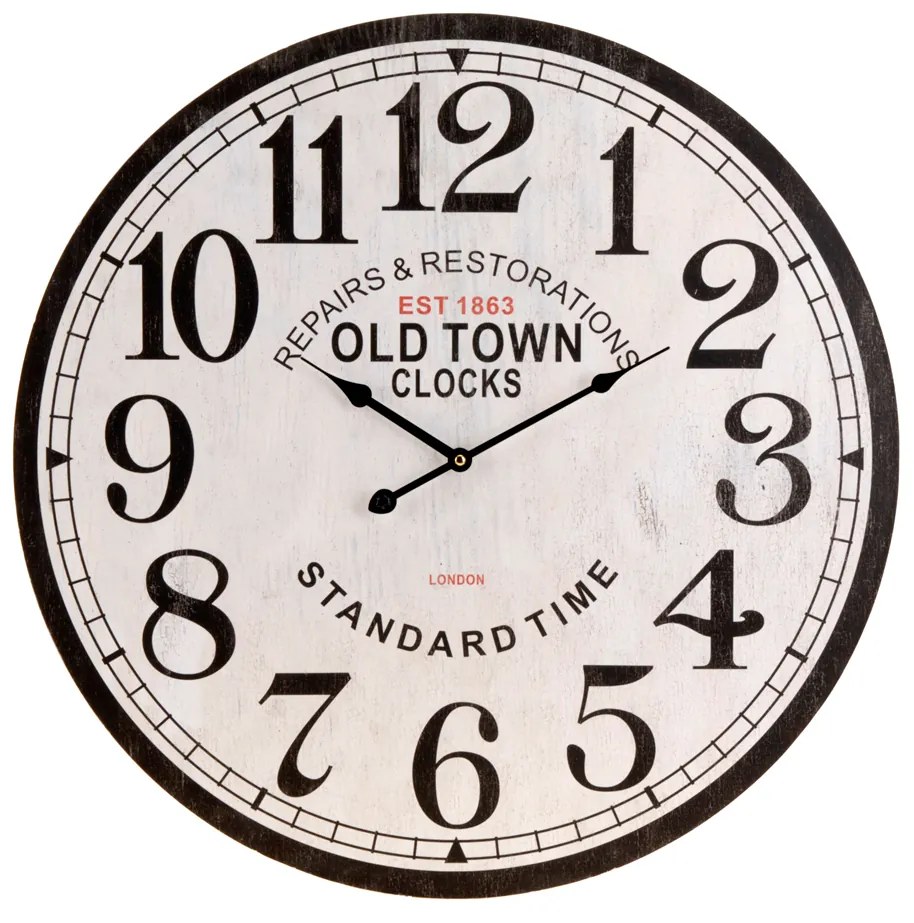 Nástěnné hodiny OLD TOWN - kulaté Ø 60 cm (5902891246442)