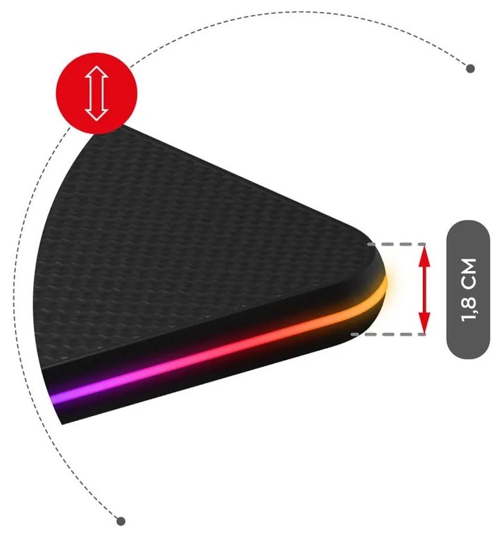 Huzaro Herní výškově nastavitelný stůl Hero 8.2 s LED osvětlením