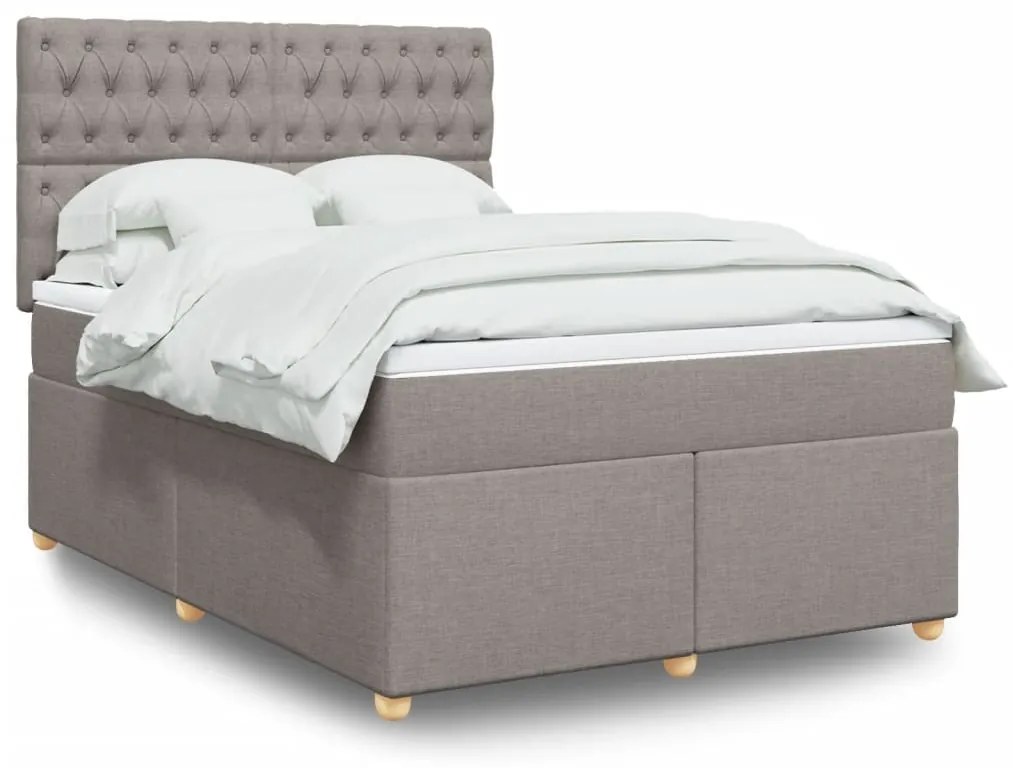 Box spring postel s matrací taupe 160x200 cm textil