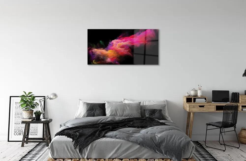 Obraz na skle růžová fraktály 140x70 cm