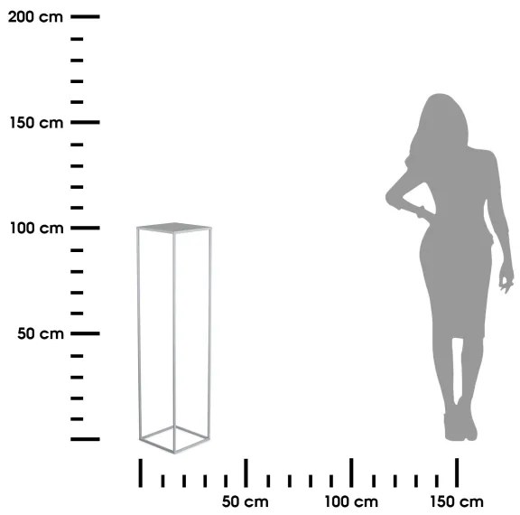 Stojan na květiny 100x24 cm šedá