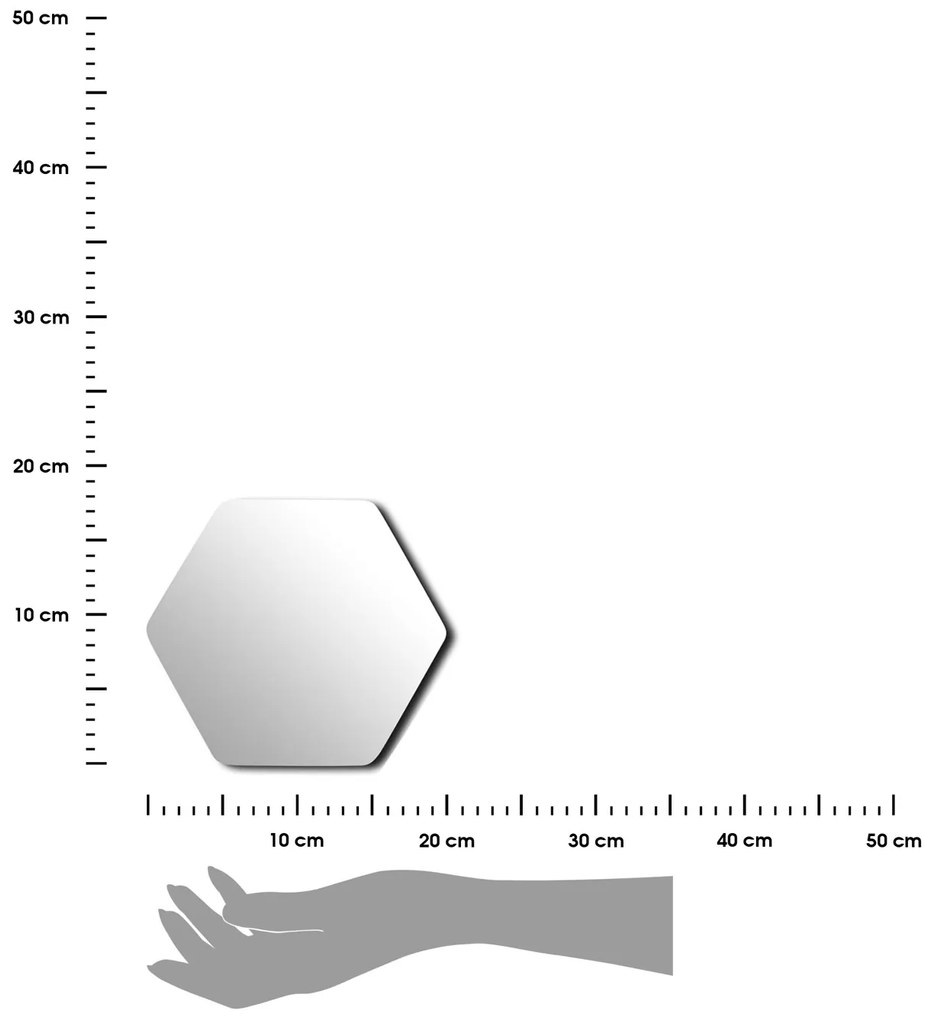 Zrcadlo Levi Hex, stříbrné, sada 4ks