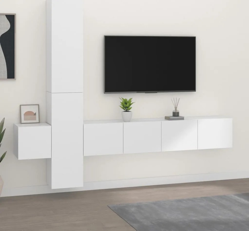 vidaXL 5dílný set TV skříněk kompozitní dřevo [3114251] Barva: Betonová šedá