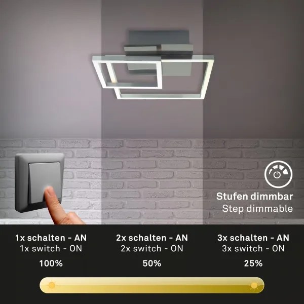 LED Stmívatelné stropní svítidlo LED/12W/230V 3000K matný chrom