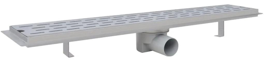 Rovný sprchový odtokový žlab - čárky - nerezová ocel | 730x140 mm