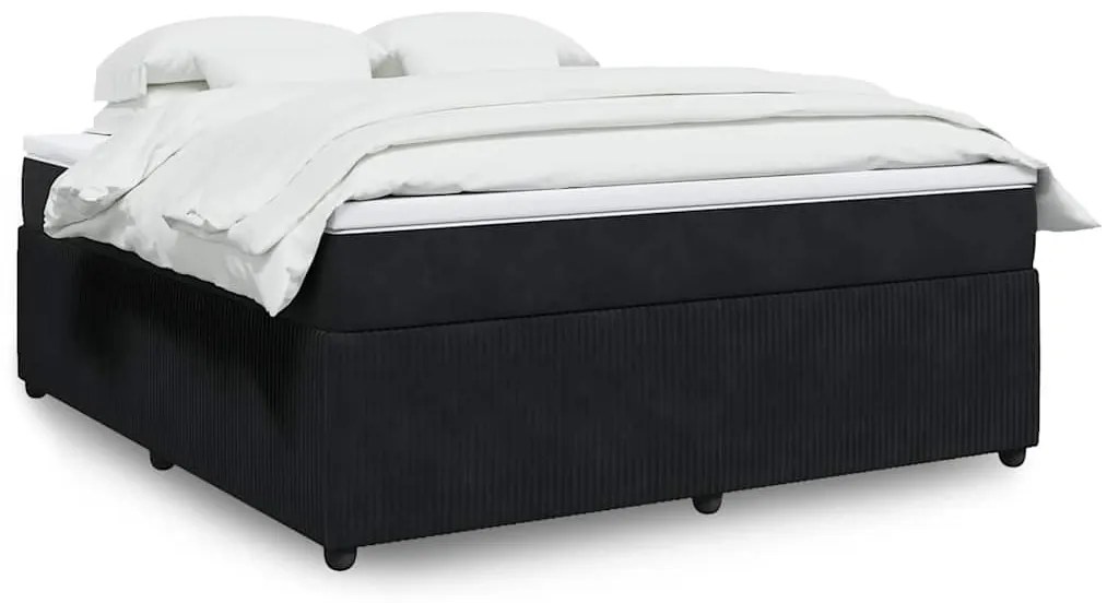 Box spring postel s matrací černá 180x200 cm samet 3285658