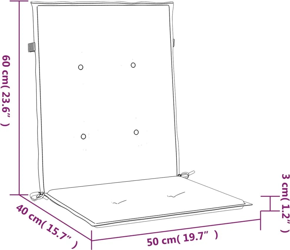 vidaXL Marketos Podušky na židli nízké opěradlo 6 ks zelené 100x50x3 cm oxford