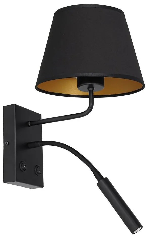Nástěnná lampa ARDEN 1xE27/60W/230V + 1xG9/8W černá/zlatá