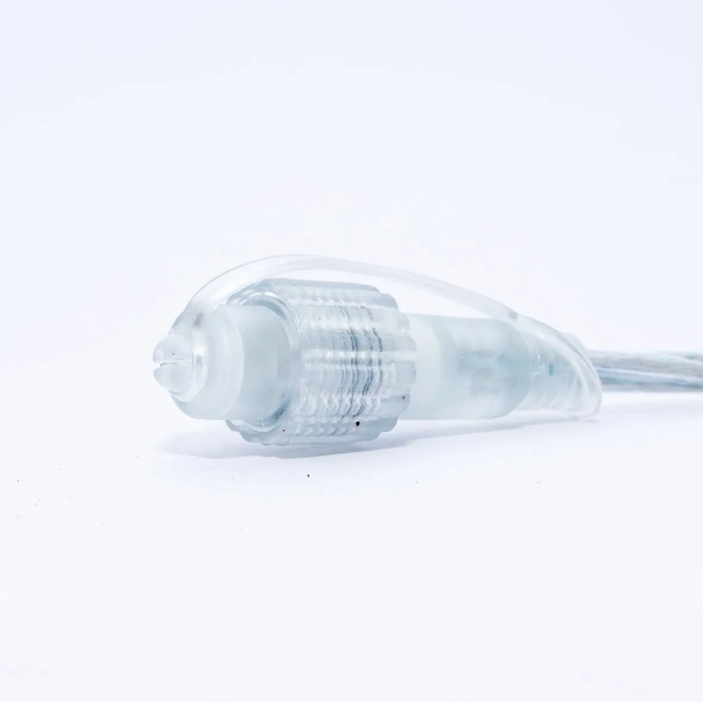 LED tekoucí světlo, 6 m, ledově bílá, 96 diod, čirý kabel IP44, 24V