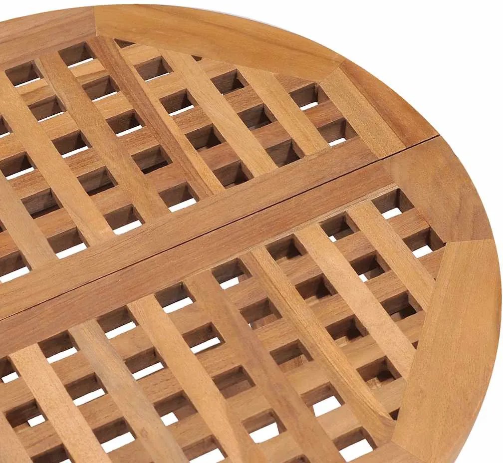 3dílný skládací zahradní jídelní set s poduškou masivní teak 3063171