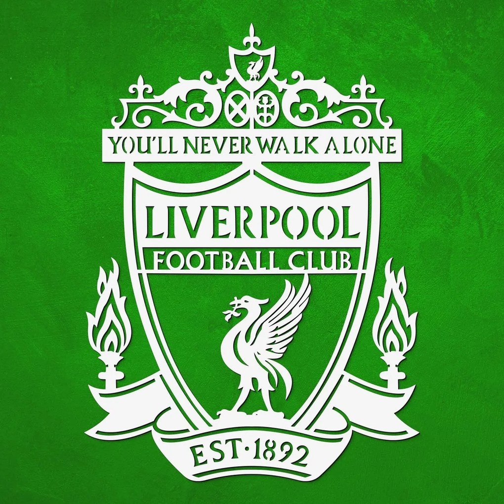DUBLEZ | Dřevěné logo klubu na zeď - Liverpool | Obraz