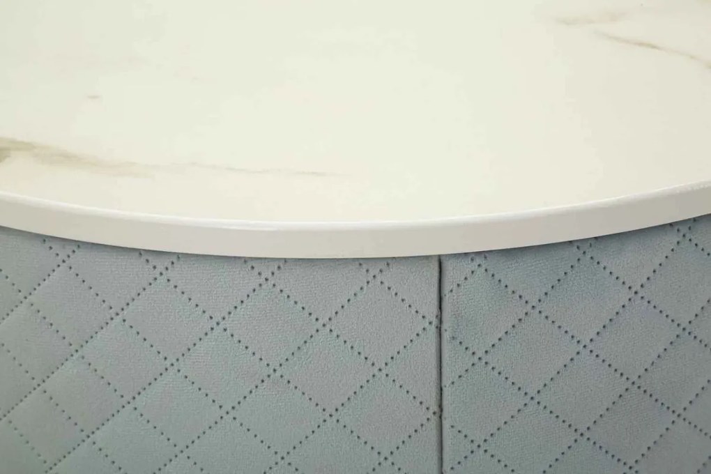 Designový toaletní stolek s taburetkou Xalvadora světle modrý