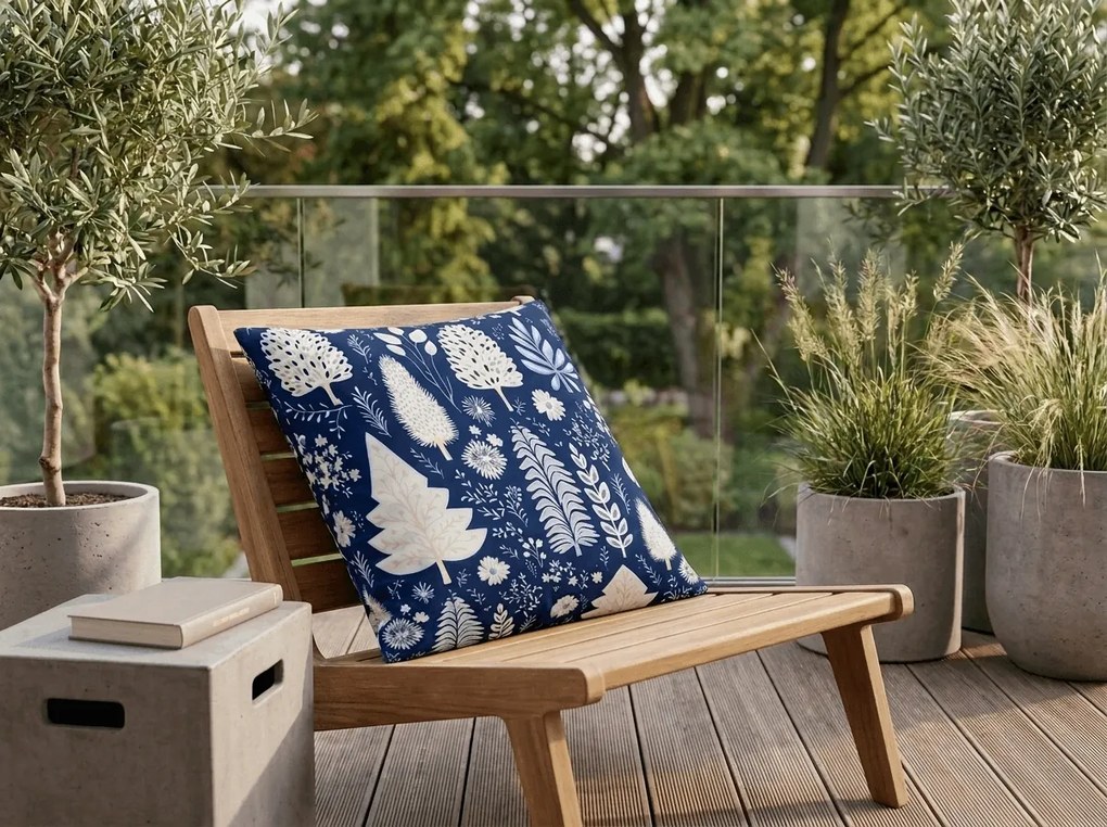 Povlak na polštář z mikrovlákna INDIGO BLOOM 45x45 cm, modrý