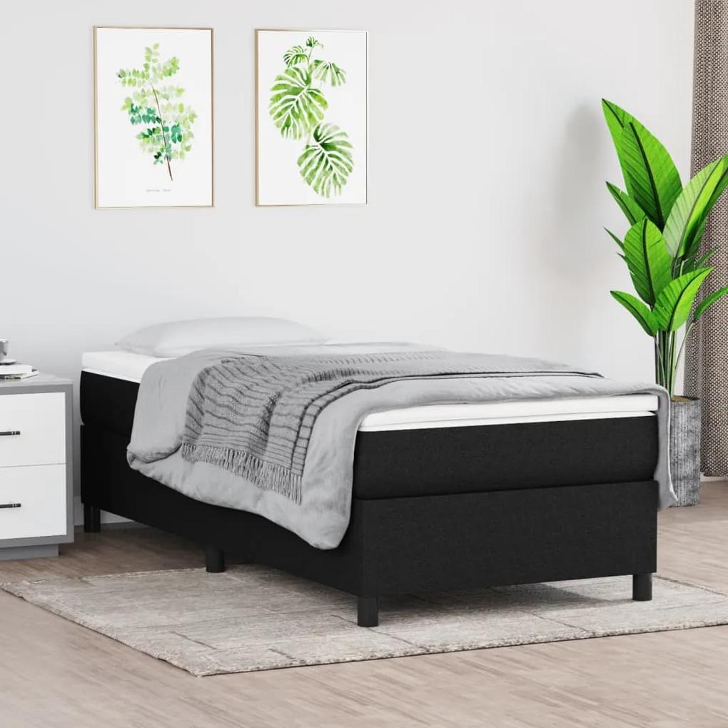 vidaXL Box spring postel s matrací 80 x 200 cm textil [3144375] Barva: Černá