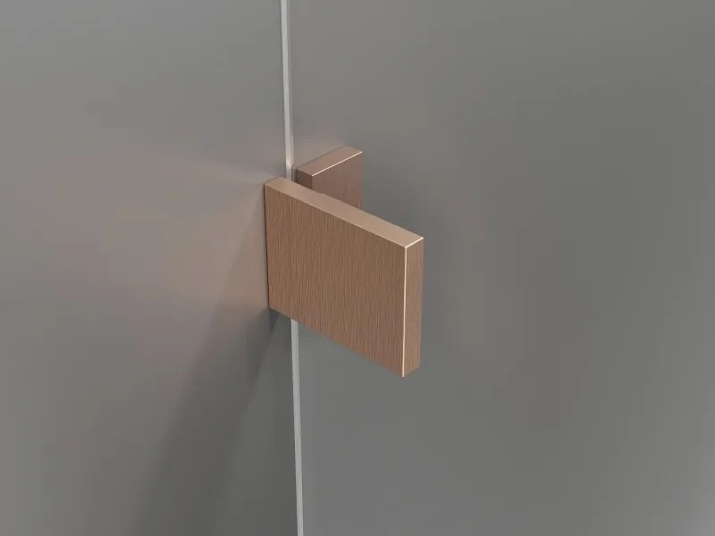 Mexen Lunar-B, výklopný sprchový kout levý 90 x 80 cm, 8mm čiré sklo, profil měděná matná, 832-090-080-65-00-L