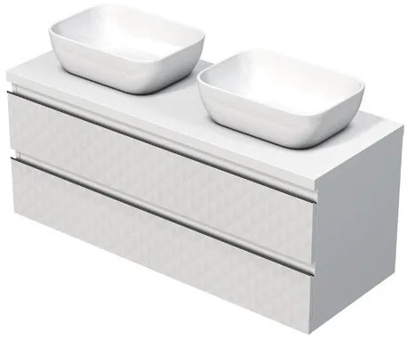 Koupelnová skříňka s krycí deskou SAT Cube Way 120x47,5x46 cm bílá mat CUBE3D461202ZBKD