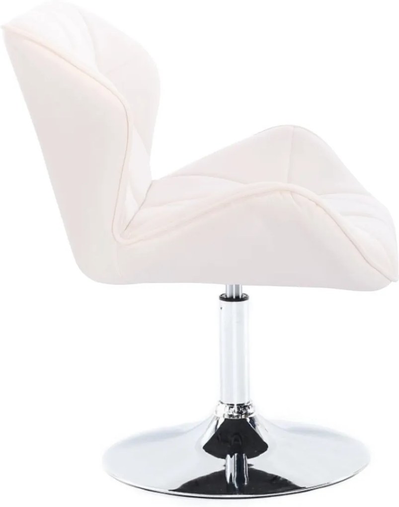 LuxuryForm DESIGN Otočná židle MILANO VELUR na stříbrném talíři - bílá