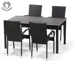 Vikio Zahradní ratanový set 140x80 pro 4 osoby DT255 antracit