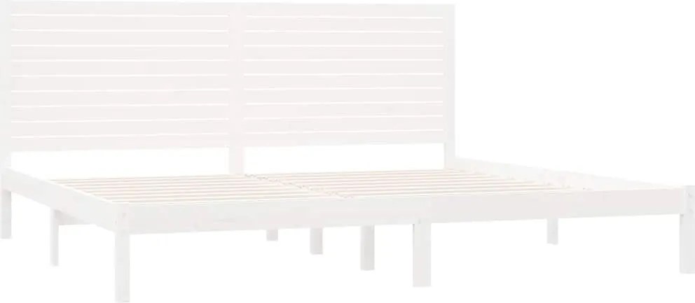 Rám postele bílý masivní dřevo 200 x 200 cm 3104629