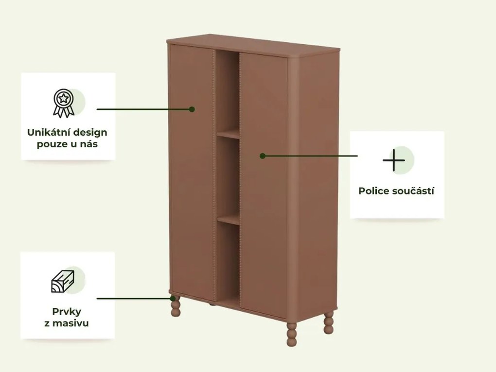 Designová vitrína DOT terakota