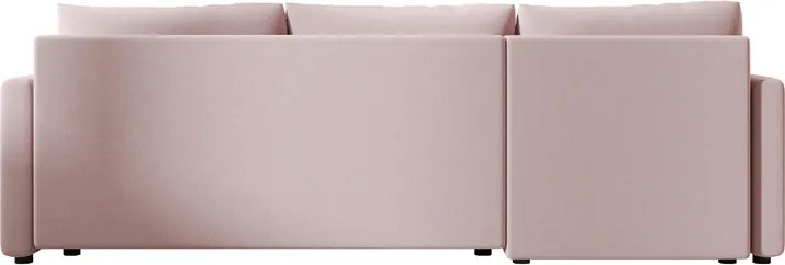 Rozkládací oboustranná sedací souprava do L VENORIA 220x143 cm, pudrově růžová + 2 polštářky ZDARMA