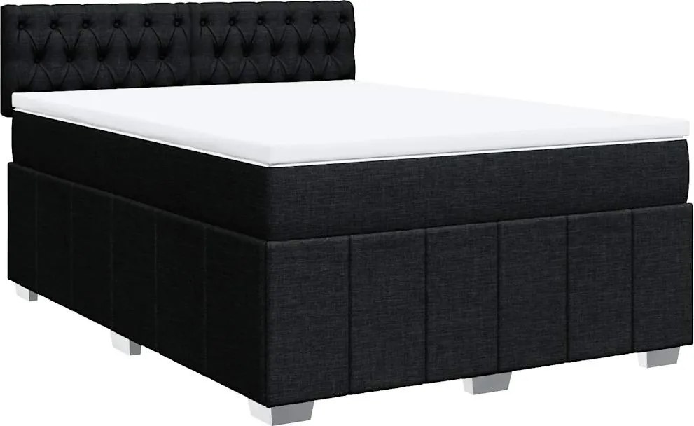 Box spring postel s matrací černá 140x200 cm textil 3287100
