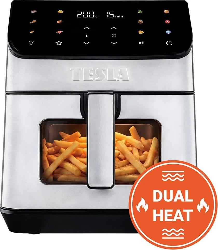 TESLA AirCook DualHeat QD65 XXL - multifunkční duální digitální horkovzdušná fritéza