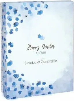 Doudou Dárková krabička modrá - mini králíček 17 cm / od 0 let