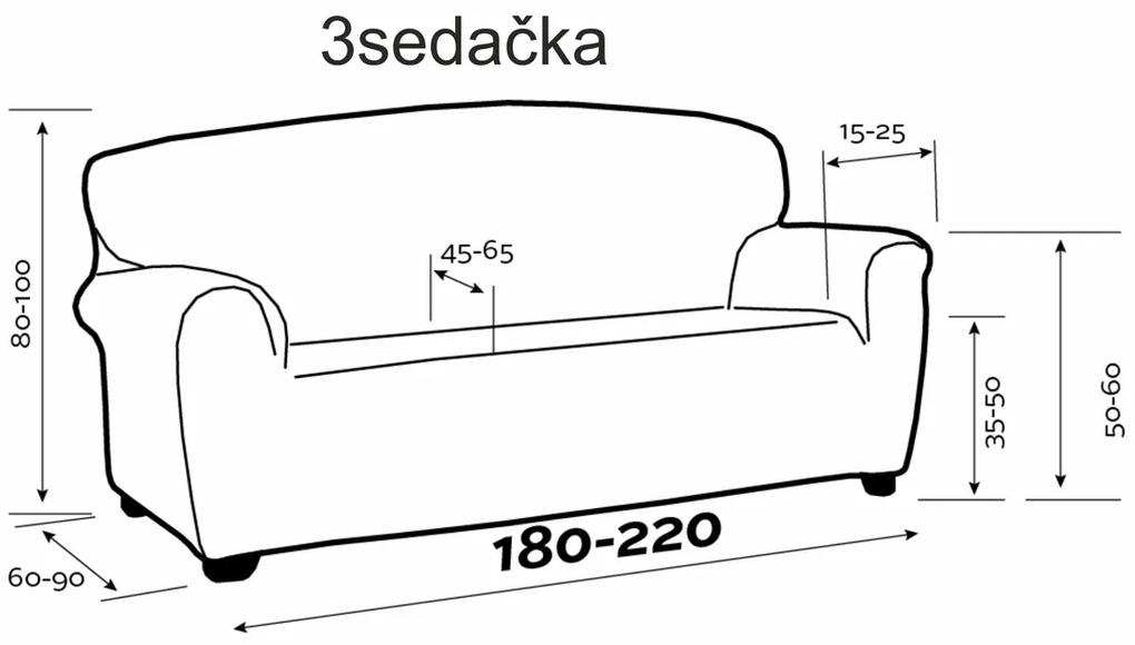 Potah na sedačku elastický, Estivella odolný proti skvrnám, tmavě šedý trojkřeslo 180 - 220 cm