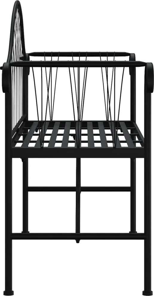 vidaXL 2místná zahradní lavice 128 cm černá ocel [318828]