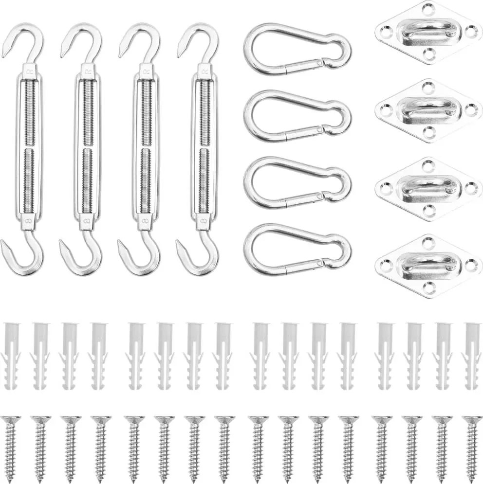 vidaXL 12dílná sada příslušenství pro stínící plachtu nerezová ocel [310245]