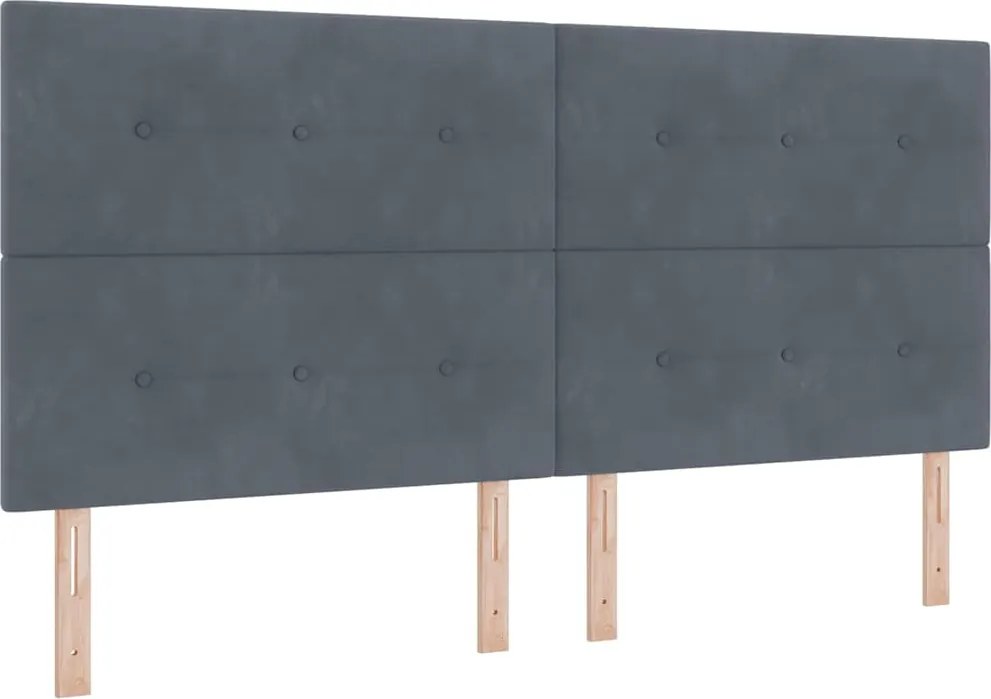 Postel s boxspringem s čelo Tmavě šedá 200 x 200 cm samet 3342027