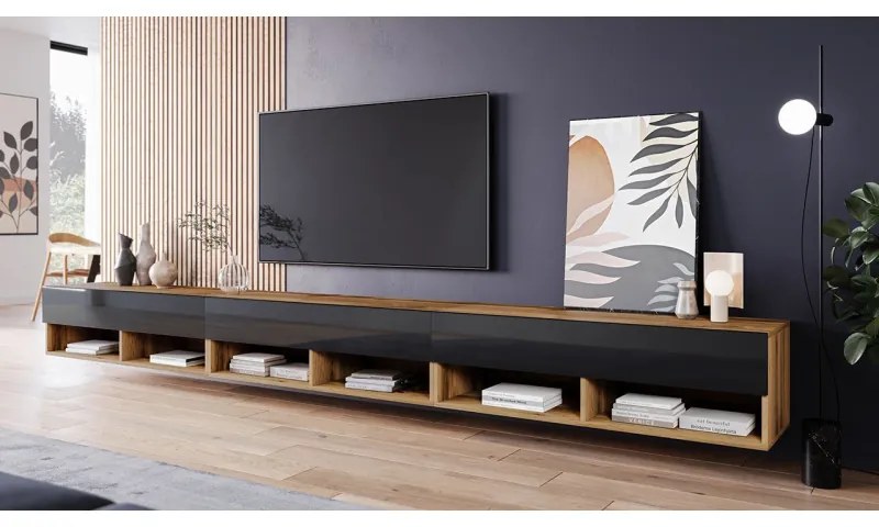TV stolek Adenik 300, Barva: wotan, Osvětlení: osvětlení LED - bílé