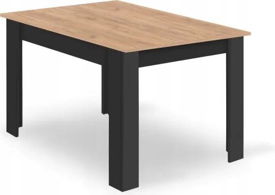 Jídelní stůl 120×80 cm Craft černý, se čtyřmi židlemi LIBRA šedé