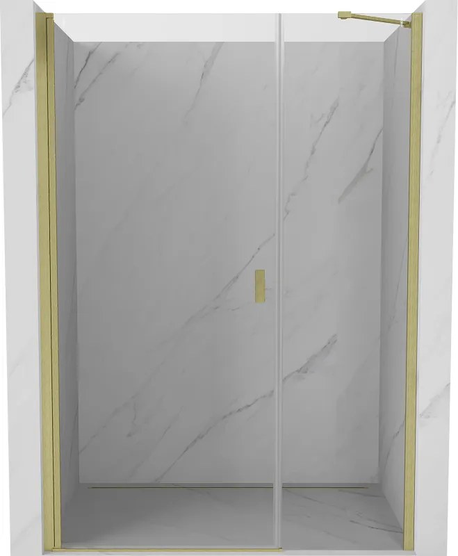 Mexen Mist-B, 1-křídlé sprchové dveře 120 cm, čiré sklo, zlatý matný profil, 8A2-120-001-55-00